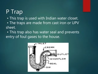 TRAPS AND ITS TYPES USED IN A BUILDING | PPTX