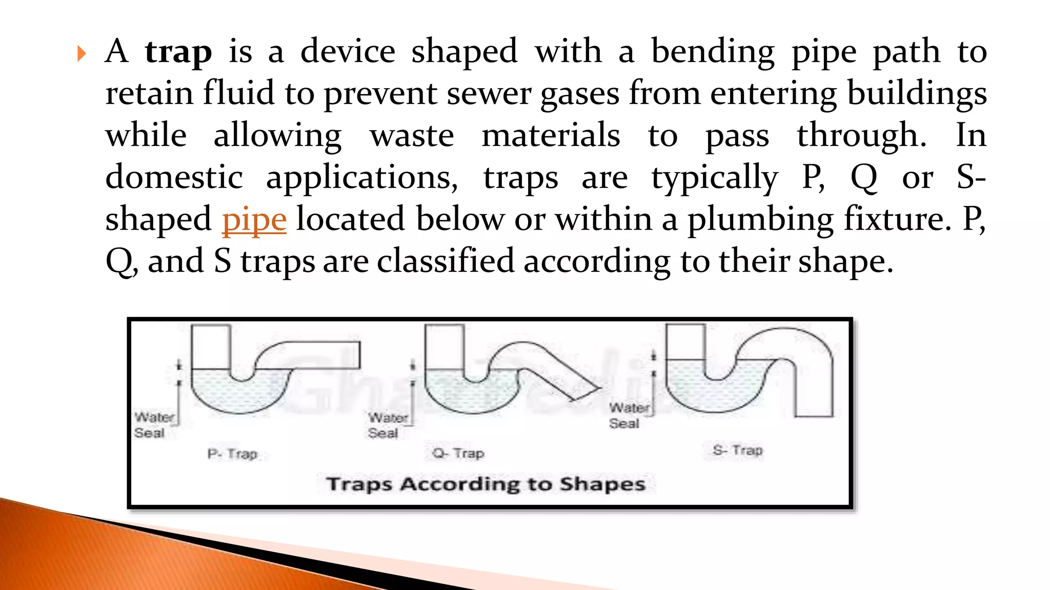 Traps used in plumbing service of building | PPTX