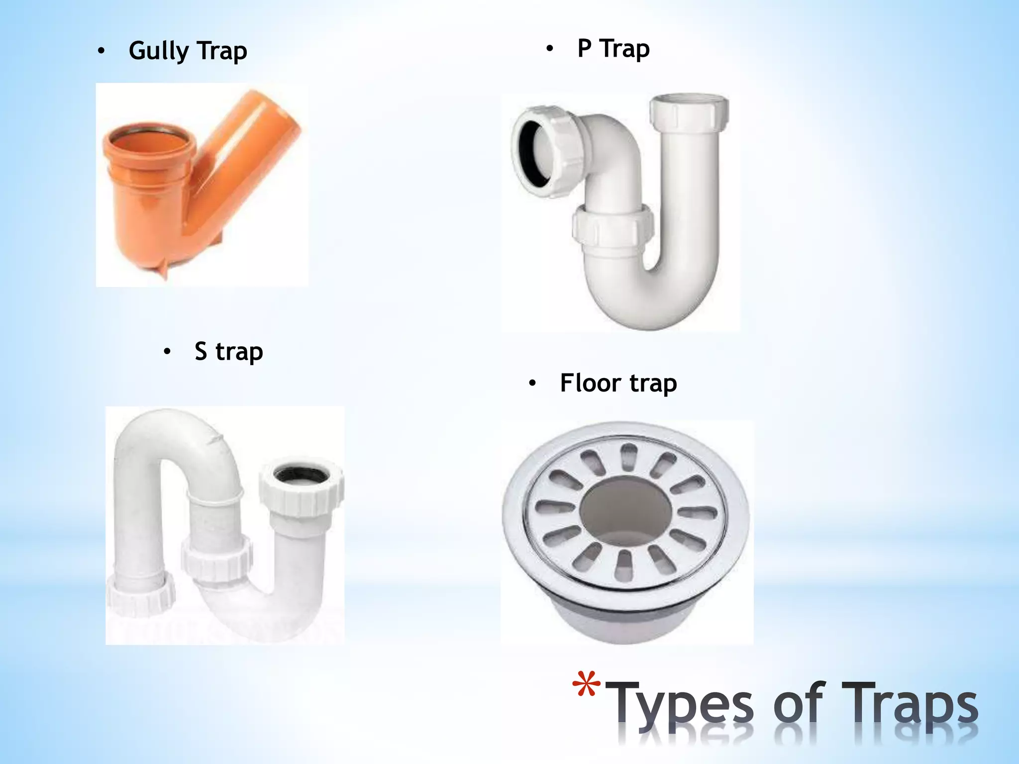 Traps and Bathroom Fixtures | PPTX | Bath and Shower | Personal Care