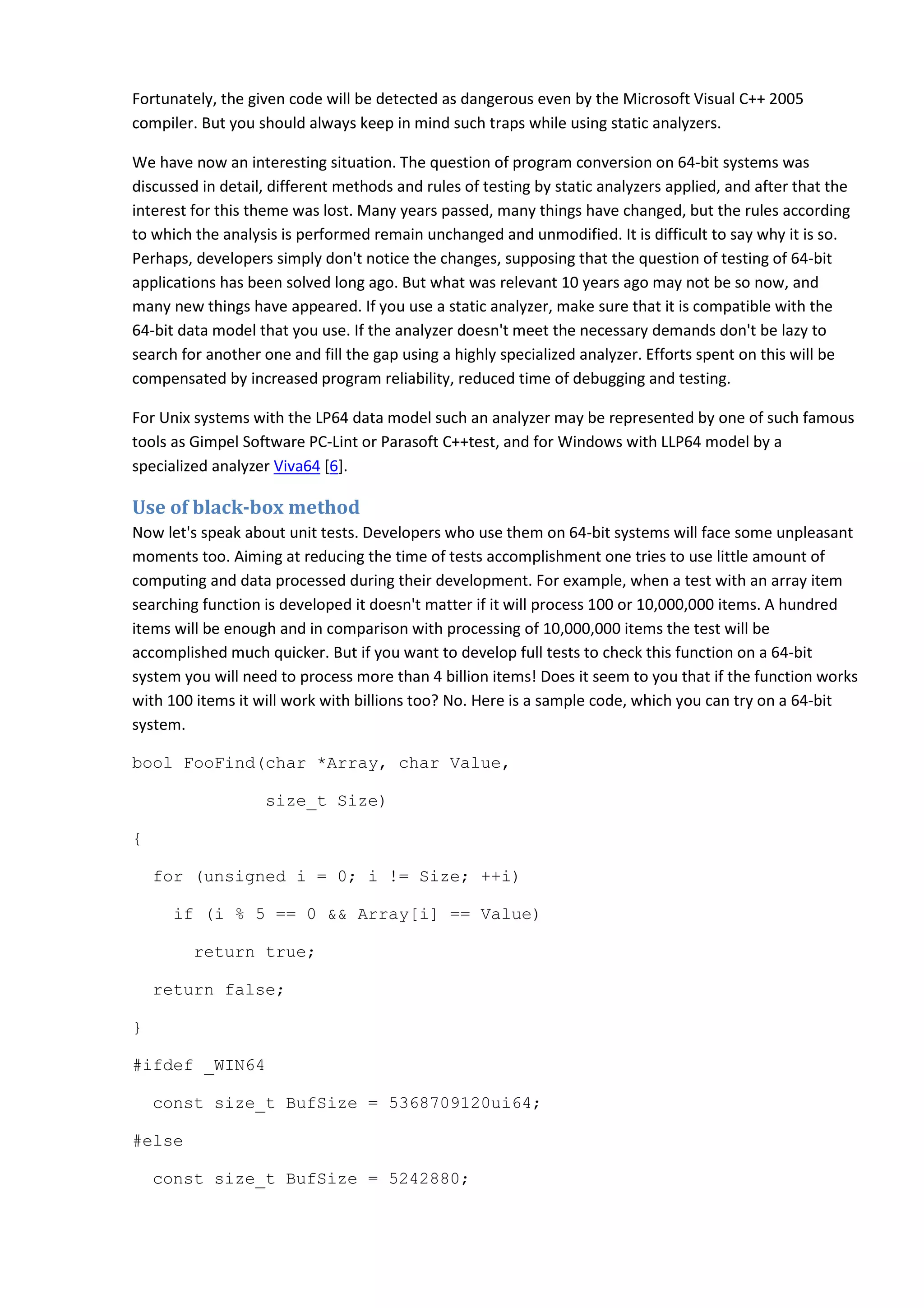 Traps detection during migration of C and C++ code to 64-bit Windows | PDF
