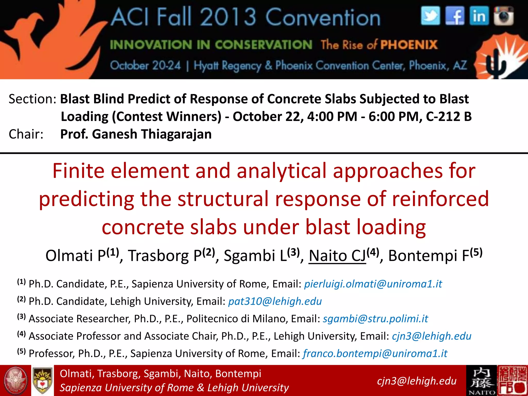 Finite Element And Analytical Approaches For Predicting The Structural Response Of Reinforced