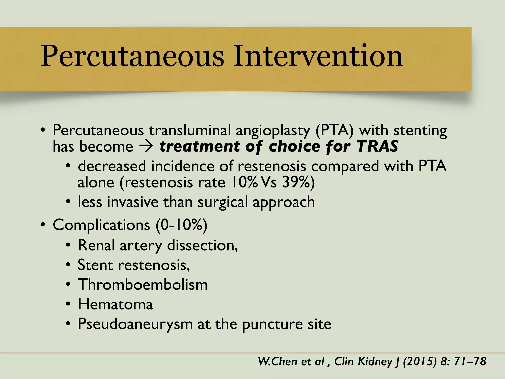 Transplant renal artery stenosis 2016 chaken maniyan | PDF