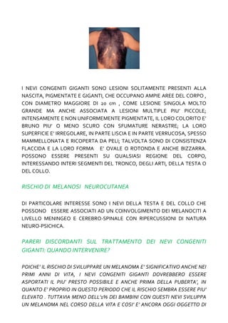 Trasformazione maligna dei nevi in pediatria | PDF