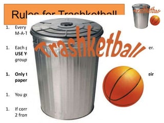 Trashketball Review Game | PPTX