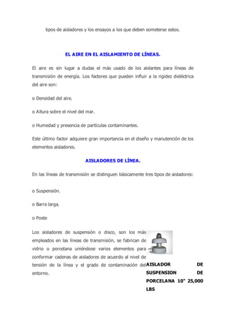 Trasmision De Energia Electrica Aisladores Docx