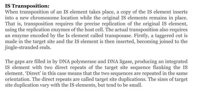 An Introduction to Transposable elements | PPT