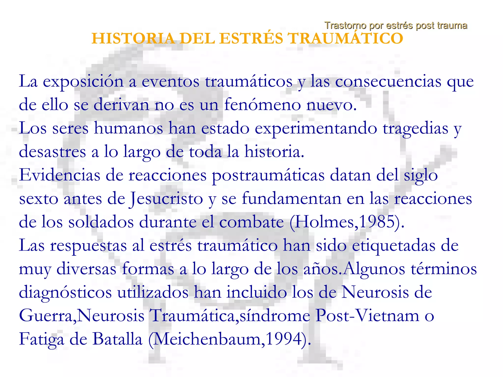Trastorno de estrés post trauma | PPT