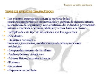 Trastorno de estrés post trauma | PPT