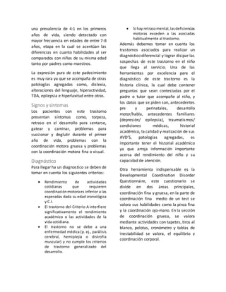 Trastorno del desarrollo de la coordinacion | DOCX