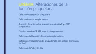 Trastornos cualitativos de las plaquetas | PPTX