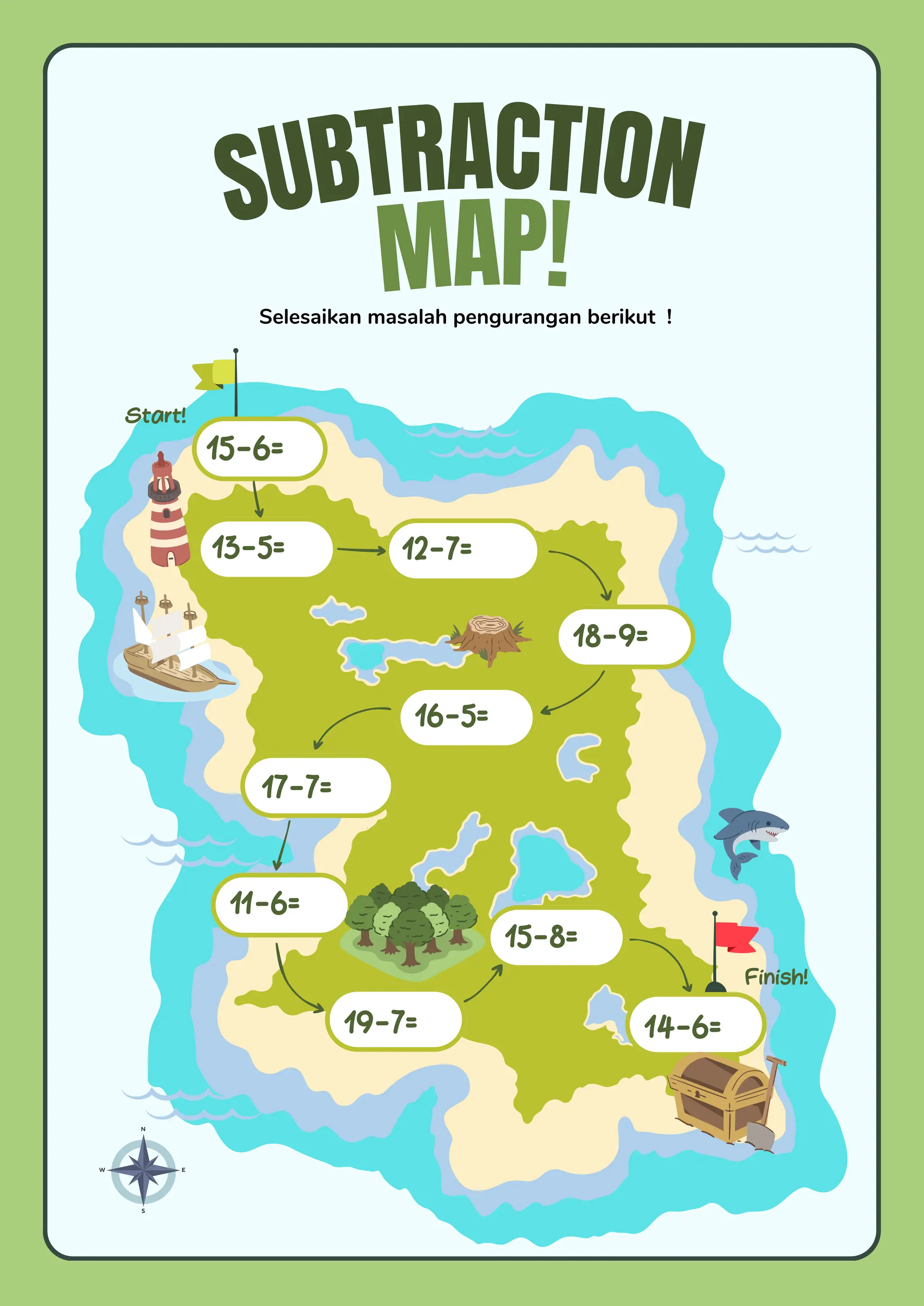 Trasure Map Math Game Worksheet Green and Blue Educational Style (1).pdf