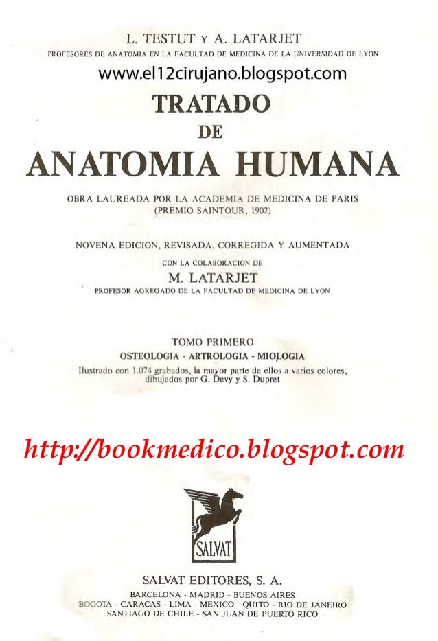Tratado de anatomia humana - testut - tomo 1 | PDF