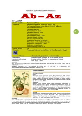 Tratado de Etnomedicina Peruana. Catálogo de Plantas Medicinales. Tomo ...