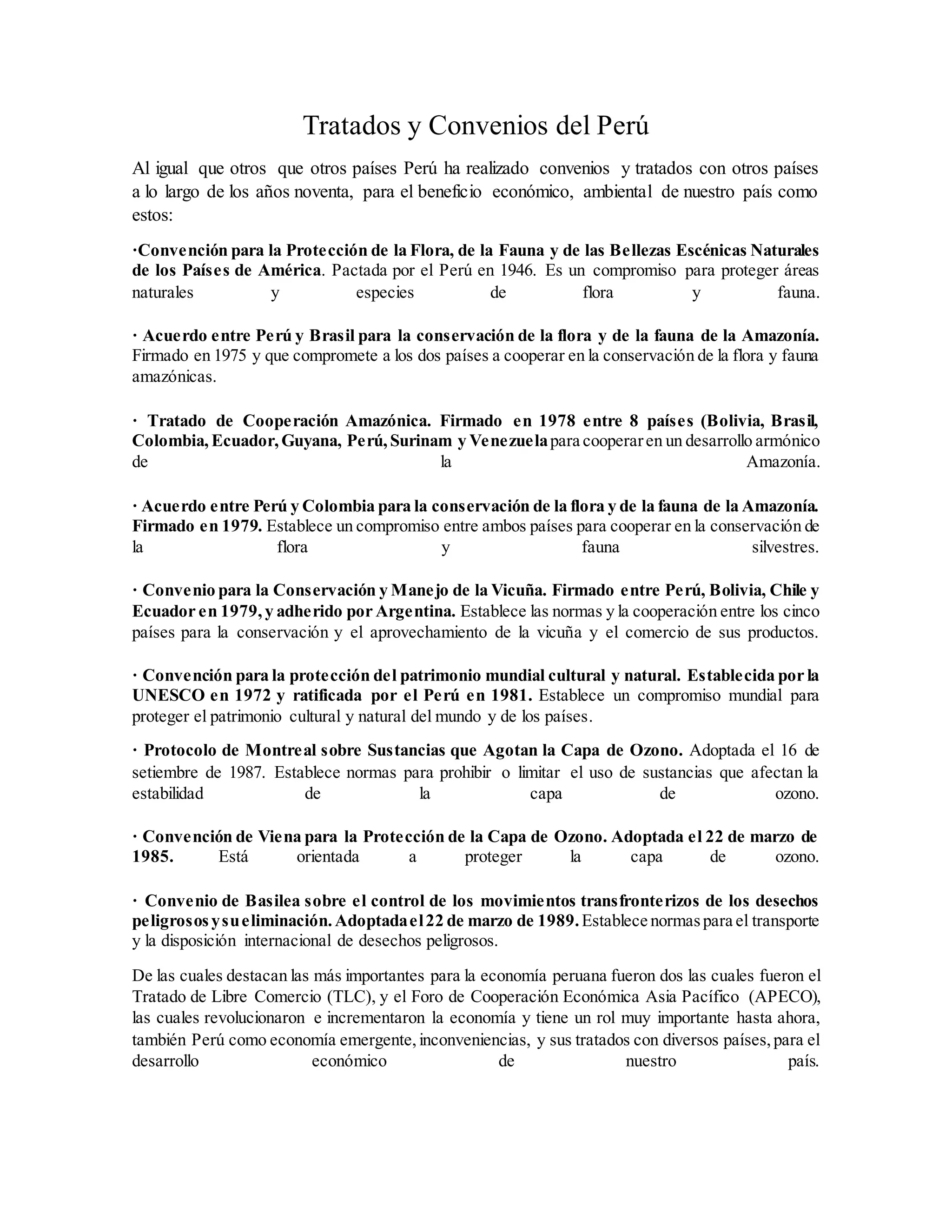 Tratados y convenios del perú | DOCX