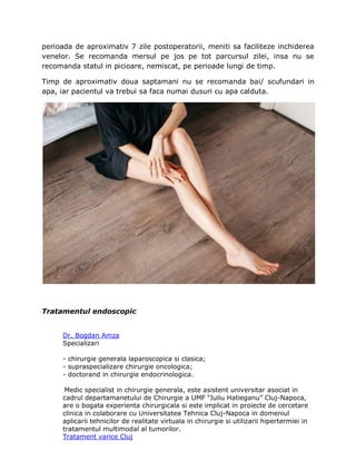 Ce sunt varicele? Metode de tratament ale varicelor | PDF