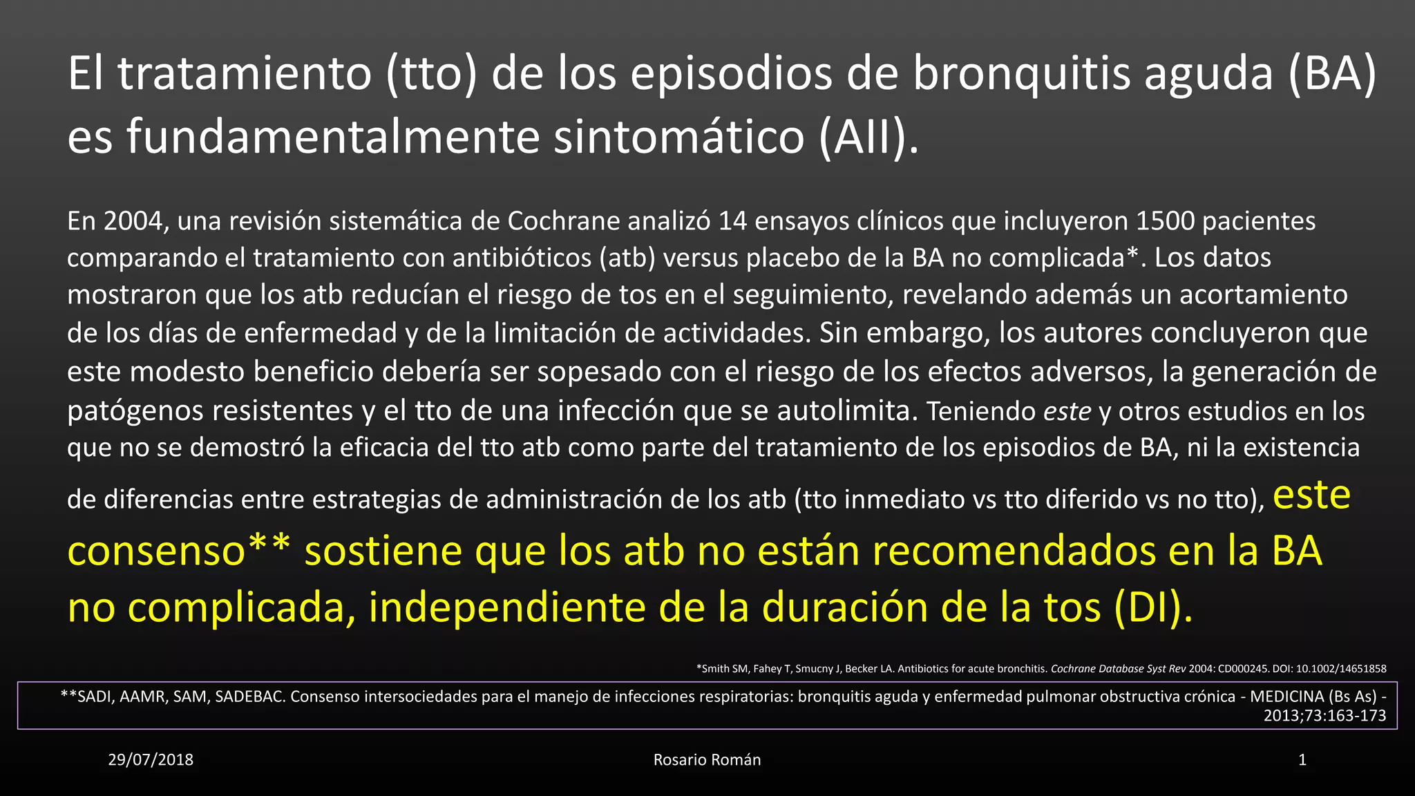 Tratamiento de bronquitis agudas en adultos | PPTX