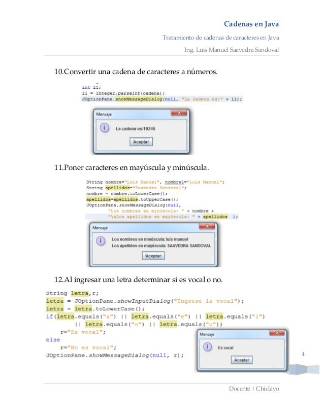 Tratamiento De Caracteres En Java