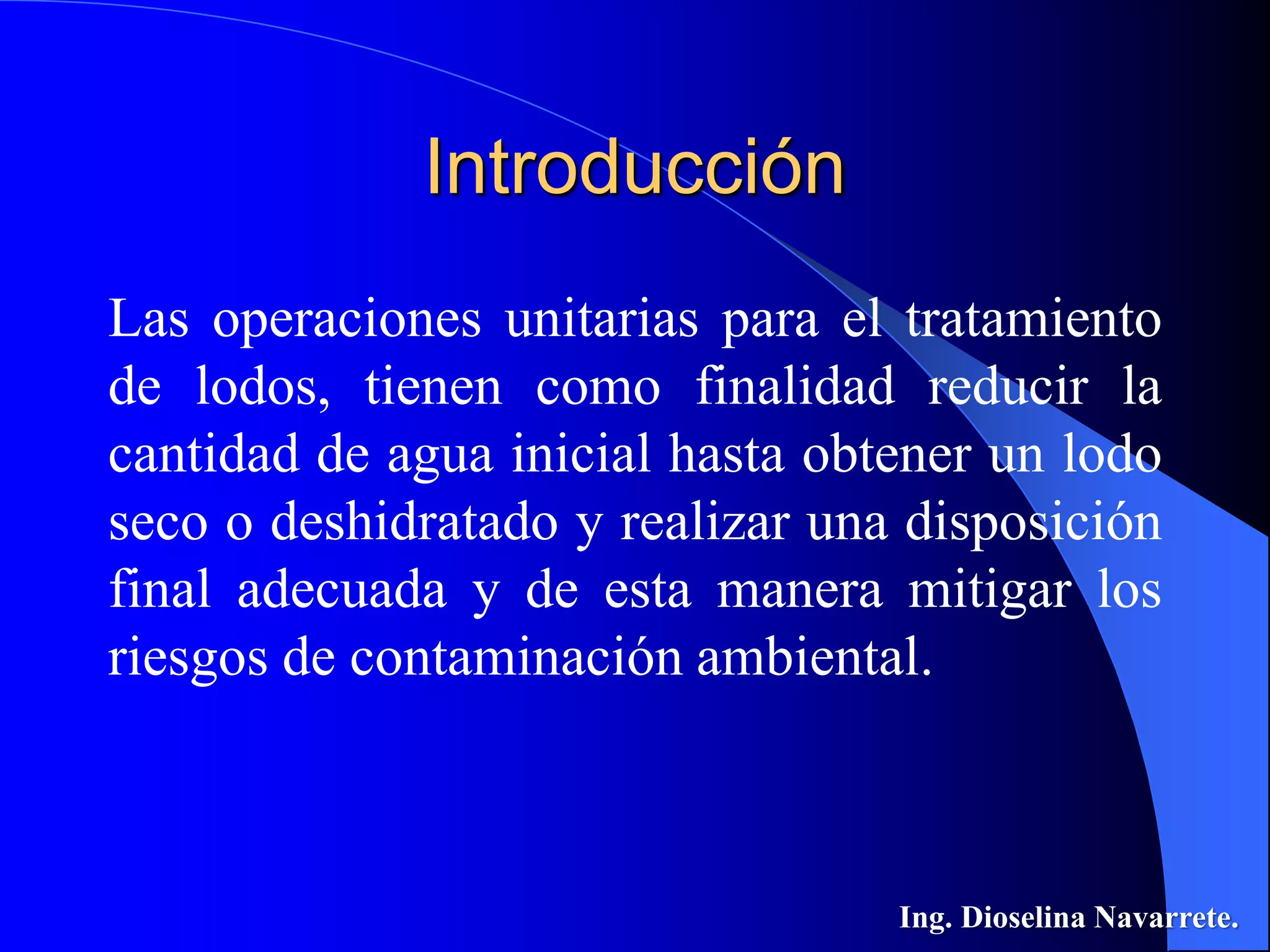 Tratamiento de lodos y su disposicion final. | PPTX