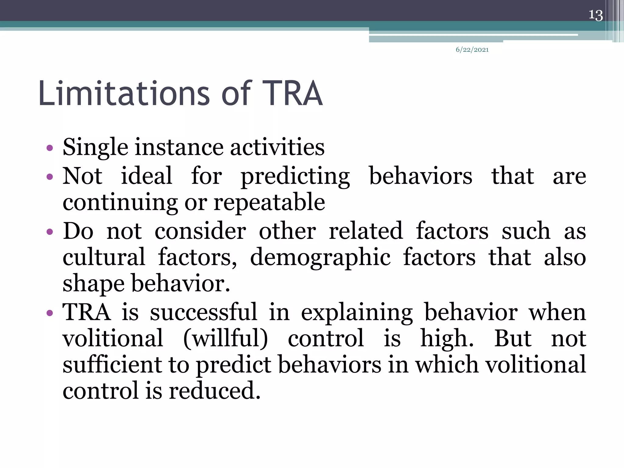 Theory of Reasoned Action and Theory of Planned Behavior | PPTX