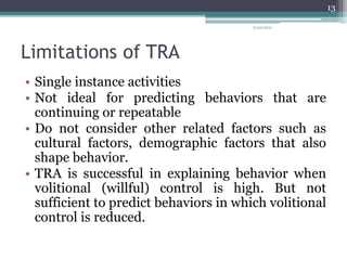 Theory of Reasoned Action and Theory of Planned Behavior | PPTX