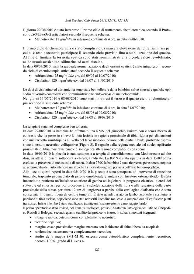 Trattamento medico e chirurgico dell’osteosarcoma prossimale di tibia ...