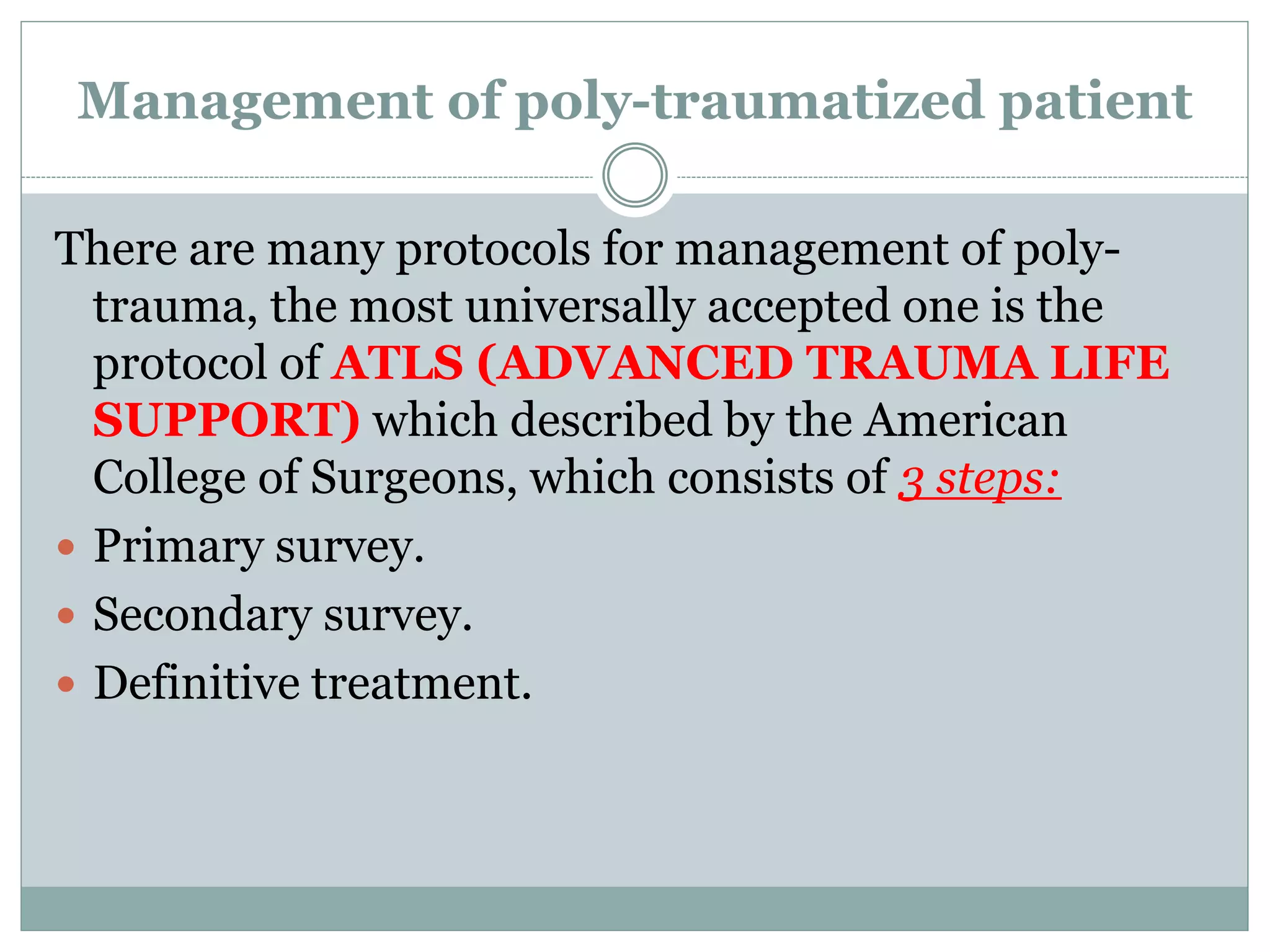 Management of Trauma | PPTX