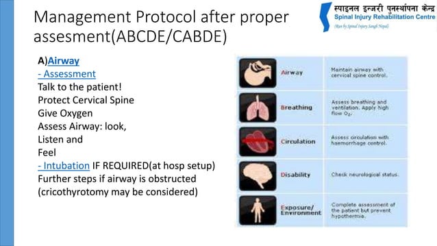 Trauma management protocol (ABCDE)