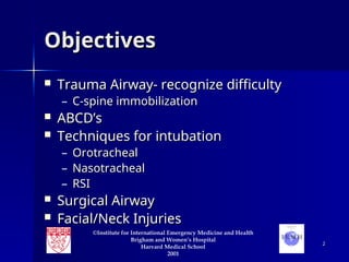 Trauma - Airway . Anesthetic management & consideration | PPT | Death ...