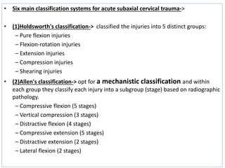 cervical Trauma classification | PPTX | Death, Injury, or Military ...