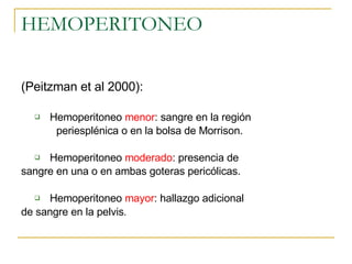 Trauma Esplenico | PPT