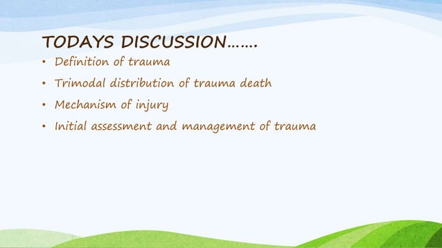 MANAGEMENT OF TRAUMA | PPTX | First Aid | Injuries