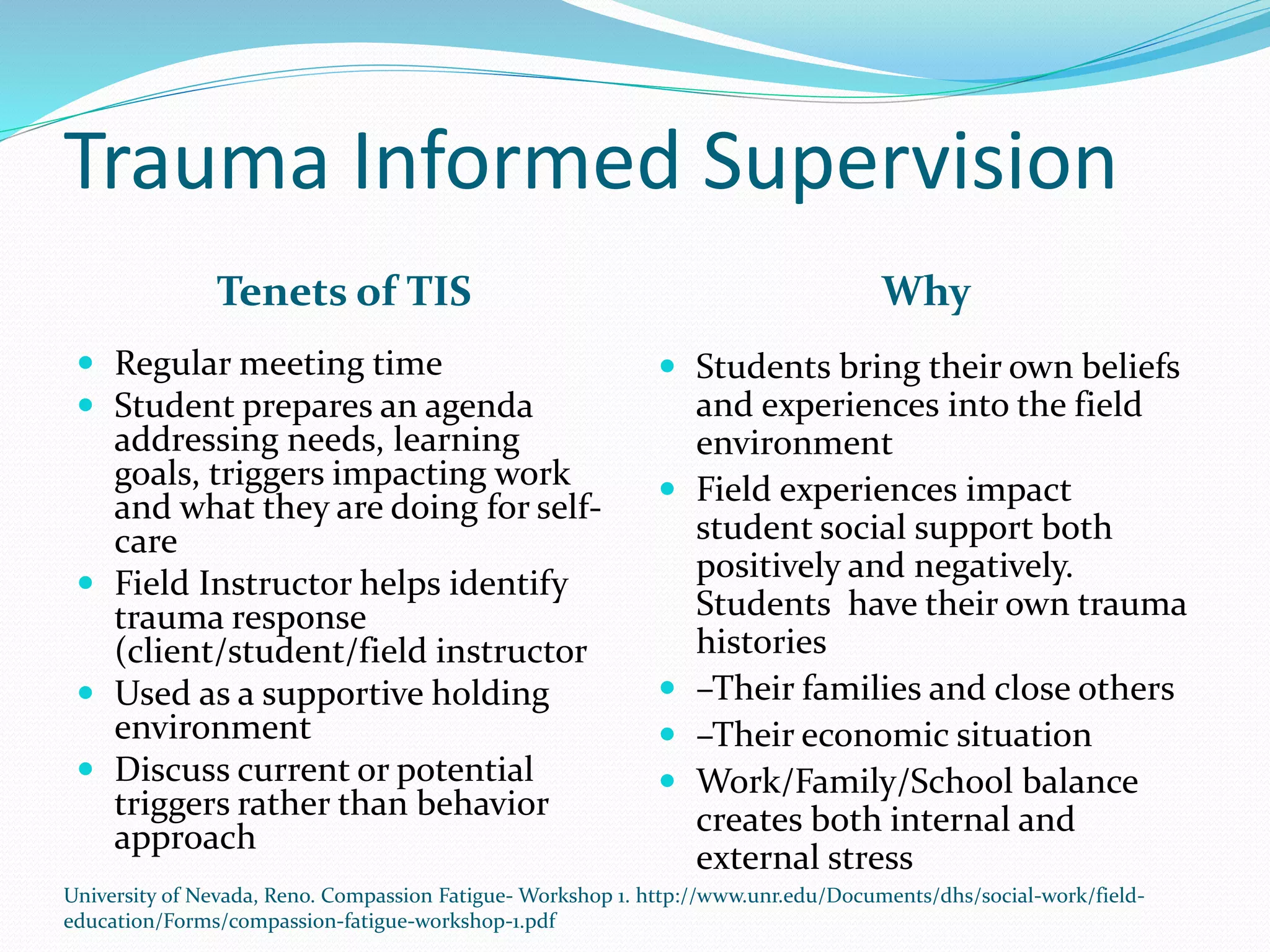 Trauma informed clinical supervision in the field- Social Worker | PPT ...