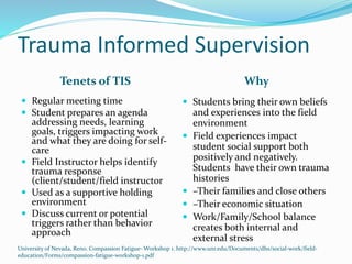 Trauma informed clinical supervision in the field- Social Worker | PPTX