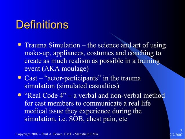 Trauma Simulation Presentation | PPS