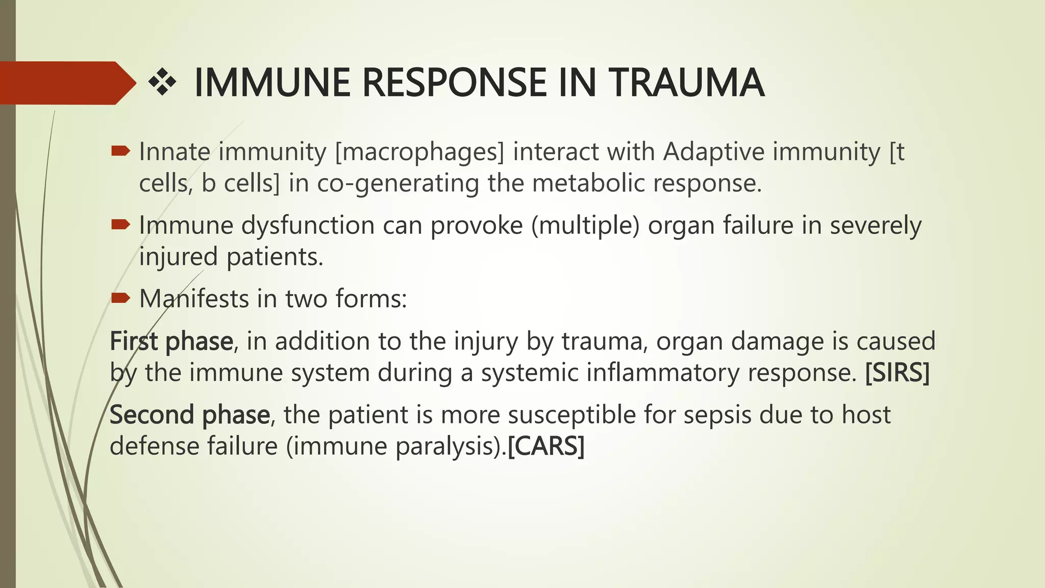 Response to Trauma And Blast and Gunshot Injuries | PPTX