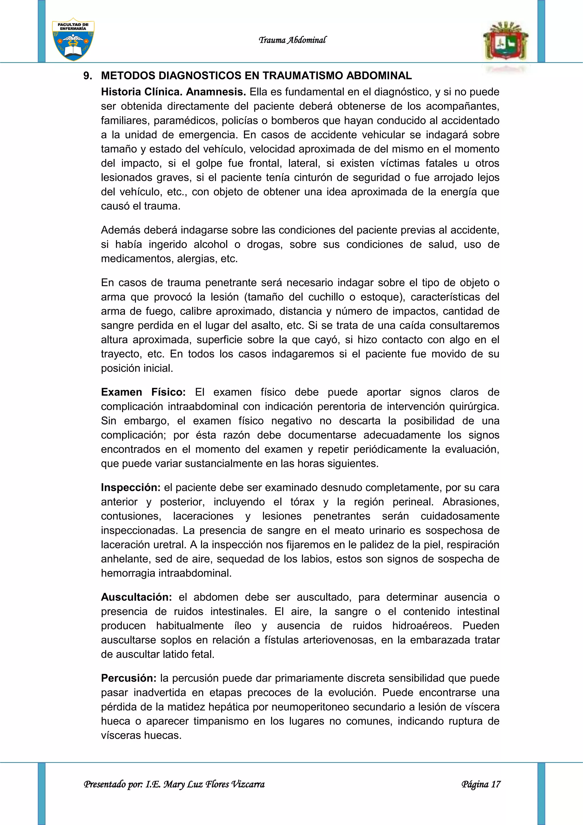 Trauma abdominal | DOCX