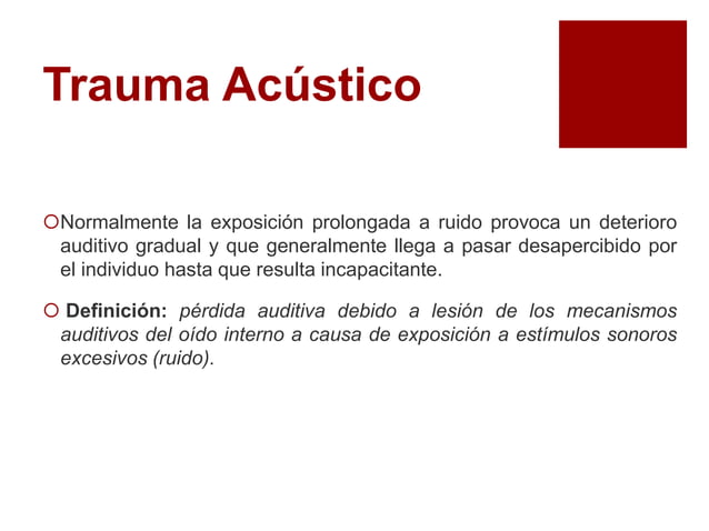 Trauma acústico | PPTX