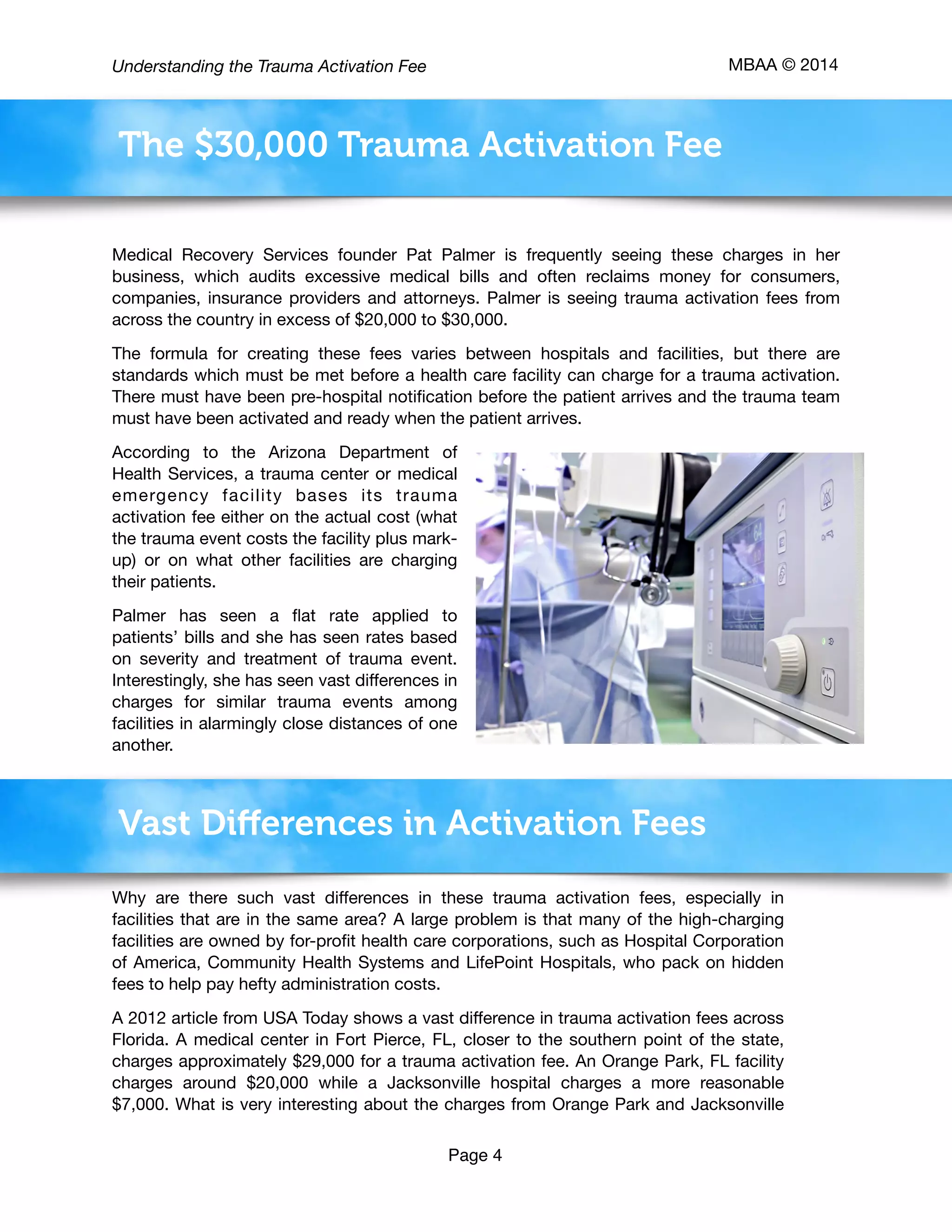 Understanding the Trauma Activation Fee | PDF