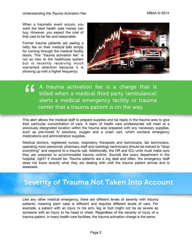 Understanding the Trauma Activation Fee | PDF
