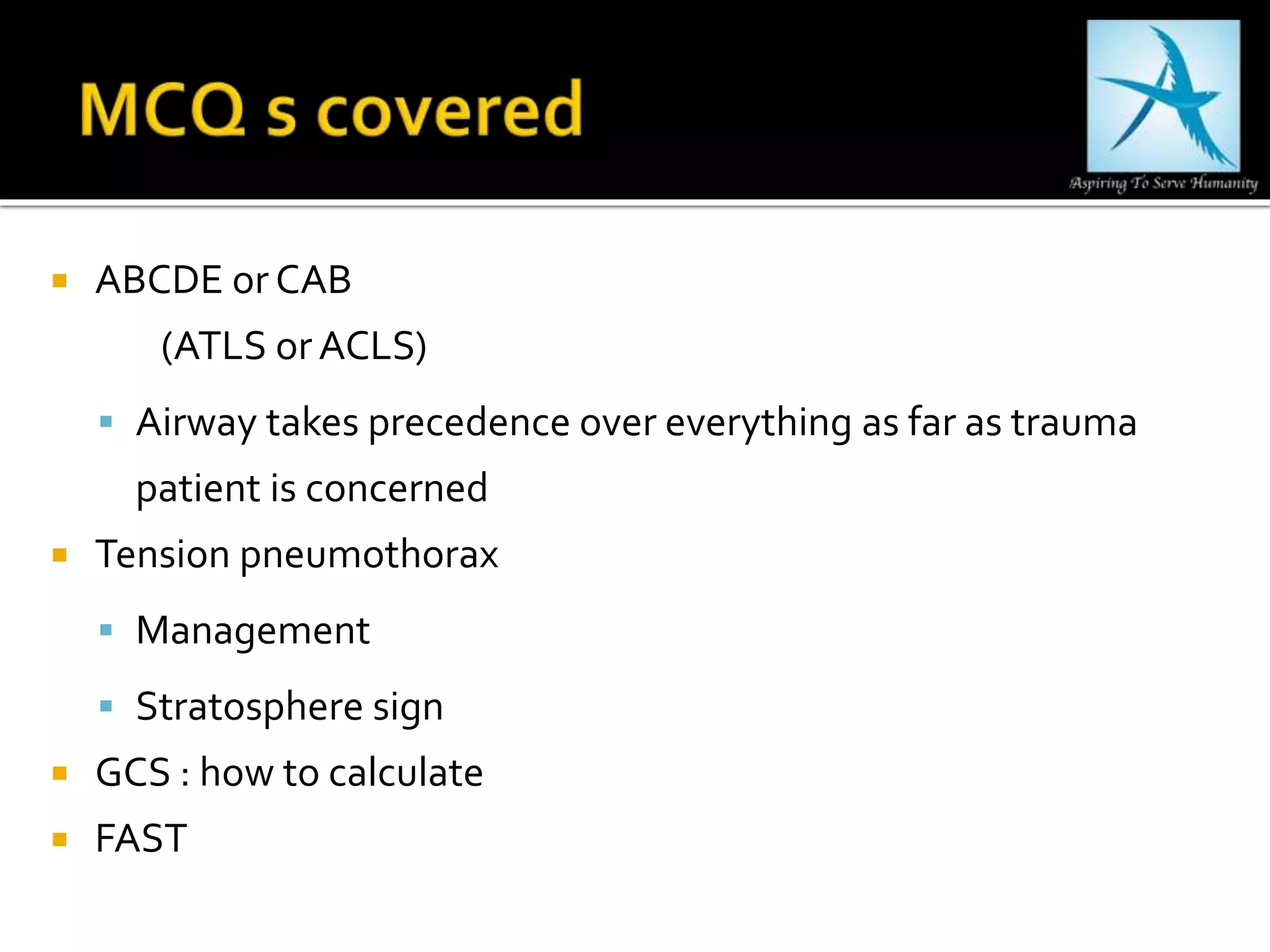 Trauma and critical care | PPTX