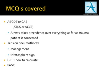 Trauma and critical care | PPTX