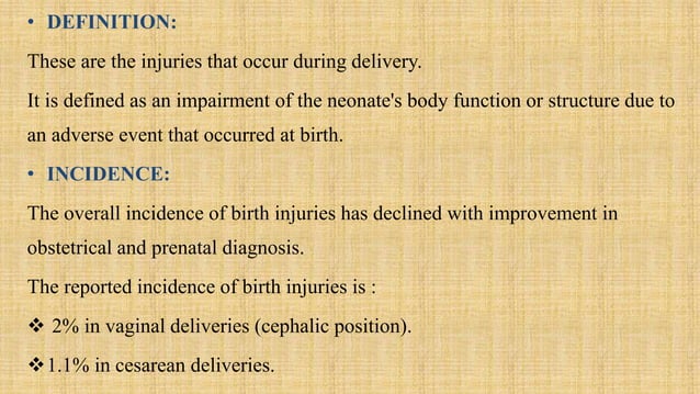 Birth Injuries | PPTX | Pregnancy | Reproductive Health