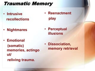 Trauma And Post Traumatic Stress For 2009 National Conference | PPT
