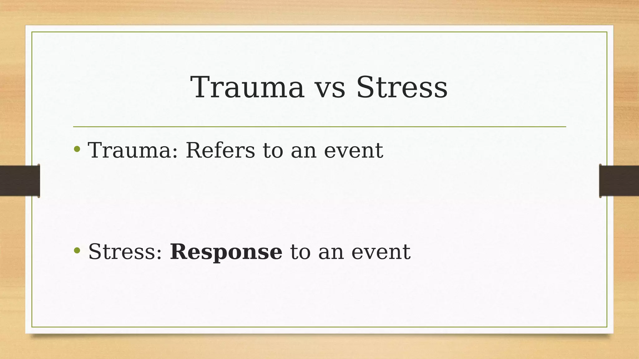 Trauma and stressor related disorders | PDF