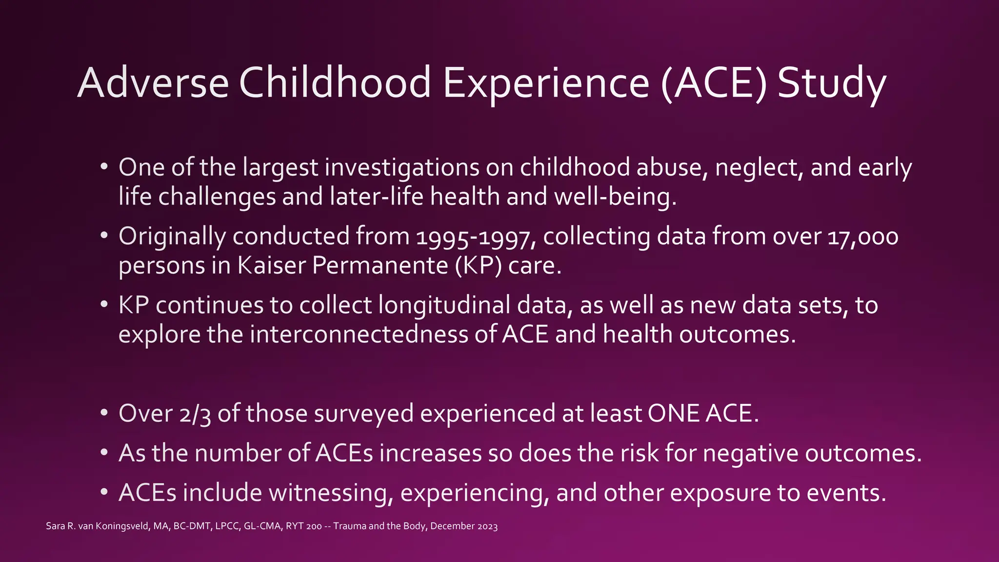 Trauma and the Body: Dance/Movement Therapy, Trauma Informed Care, and ...