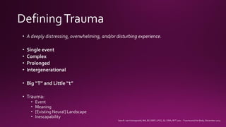 Trauma and the Body: Dance/Movement Therapy, Trauma Informed Care, and ...