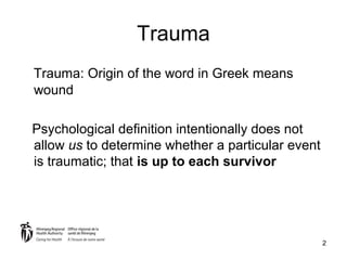 Trauma and well being | PPT | Physical Therapy | Wellness