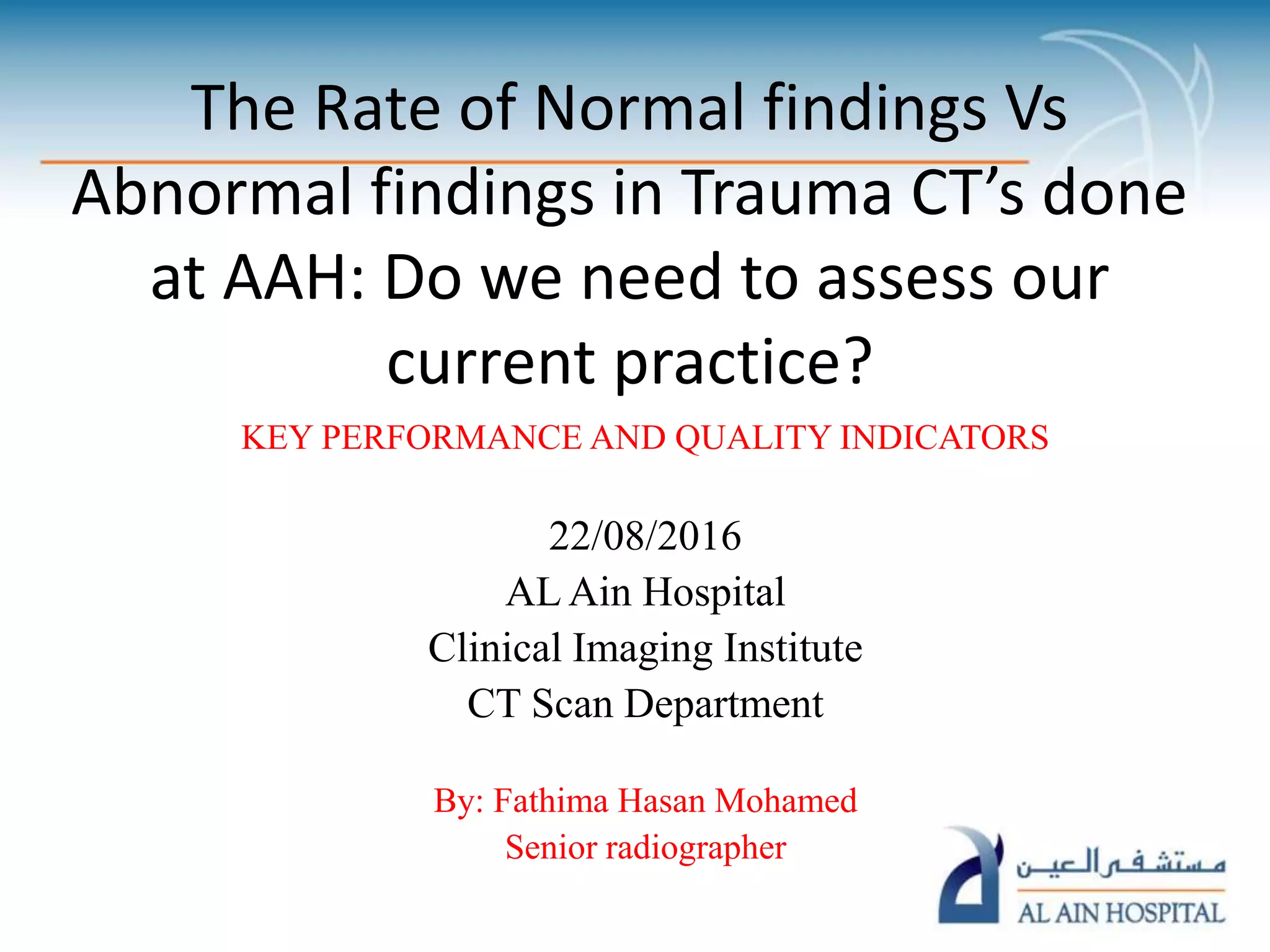 Trauma audit presentation | PPTX