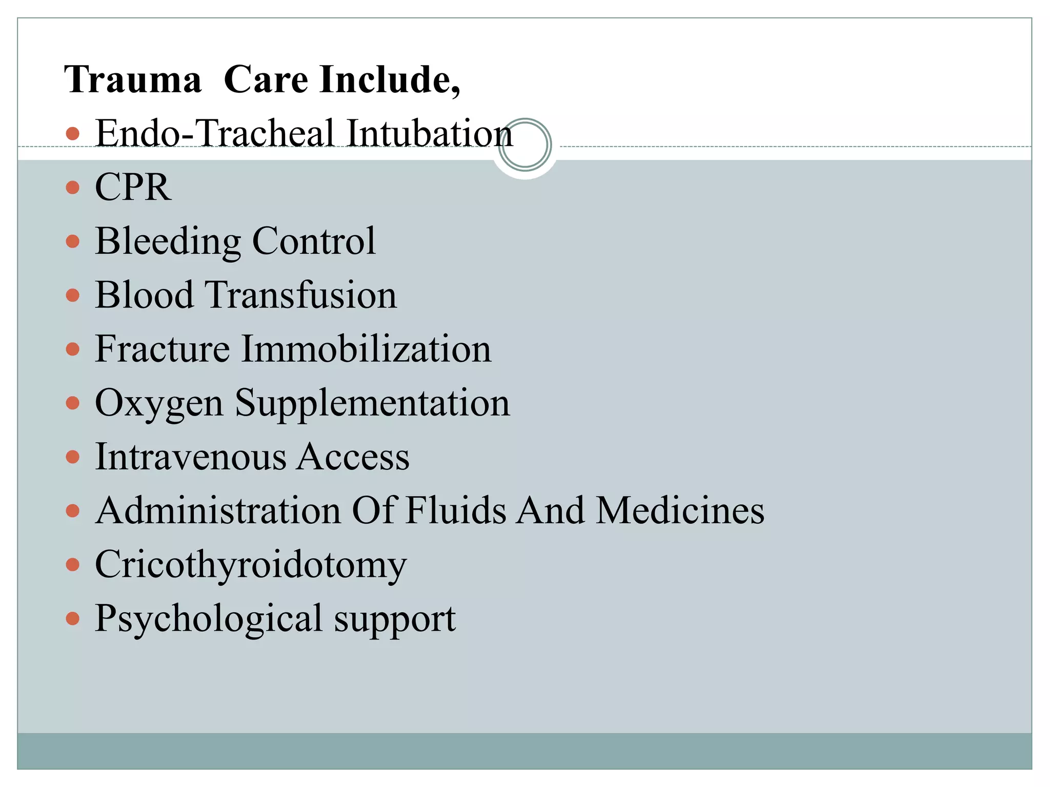 Trauma care | PPTX