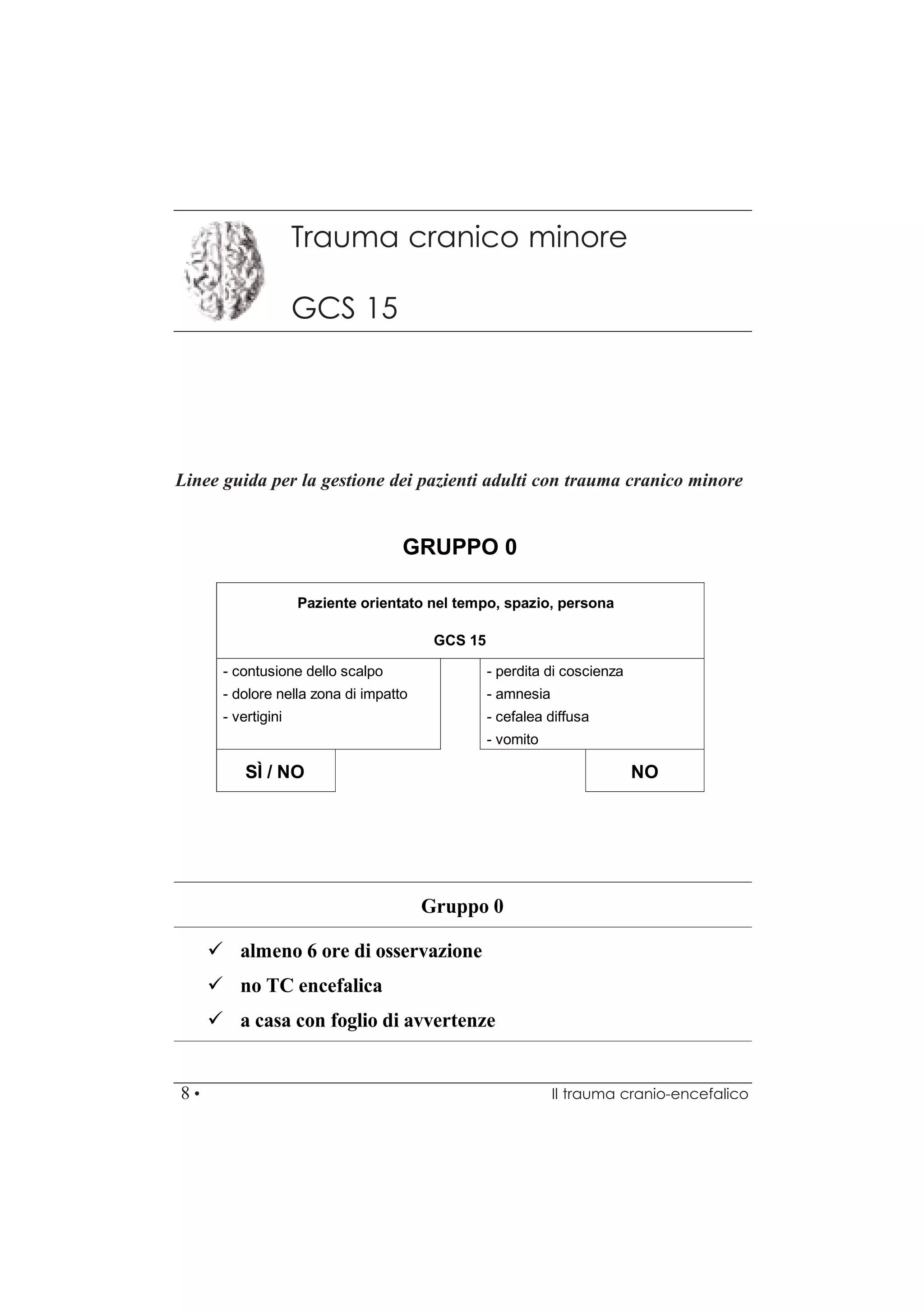 Linee guida per la gestione del trauma cranio-encefalico | PDF